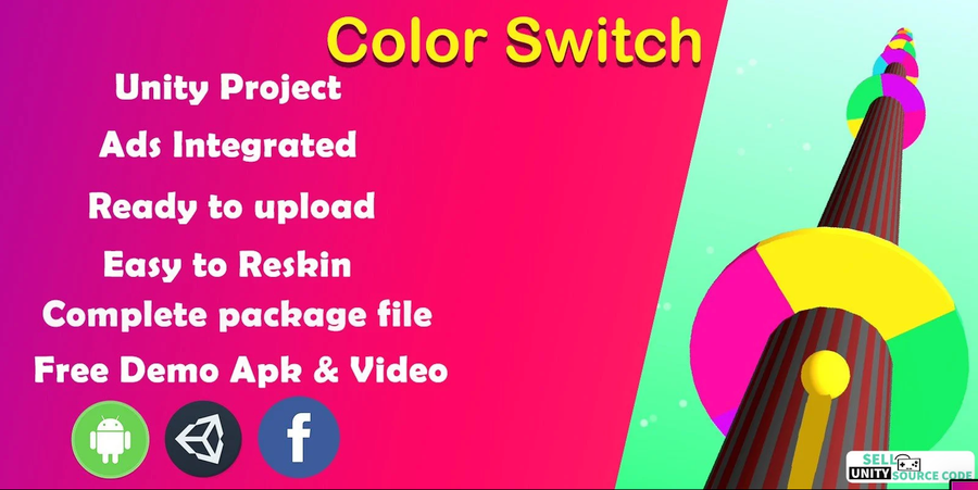 Color Switch Unity Source Code - Complete Project - Sell unity Code